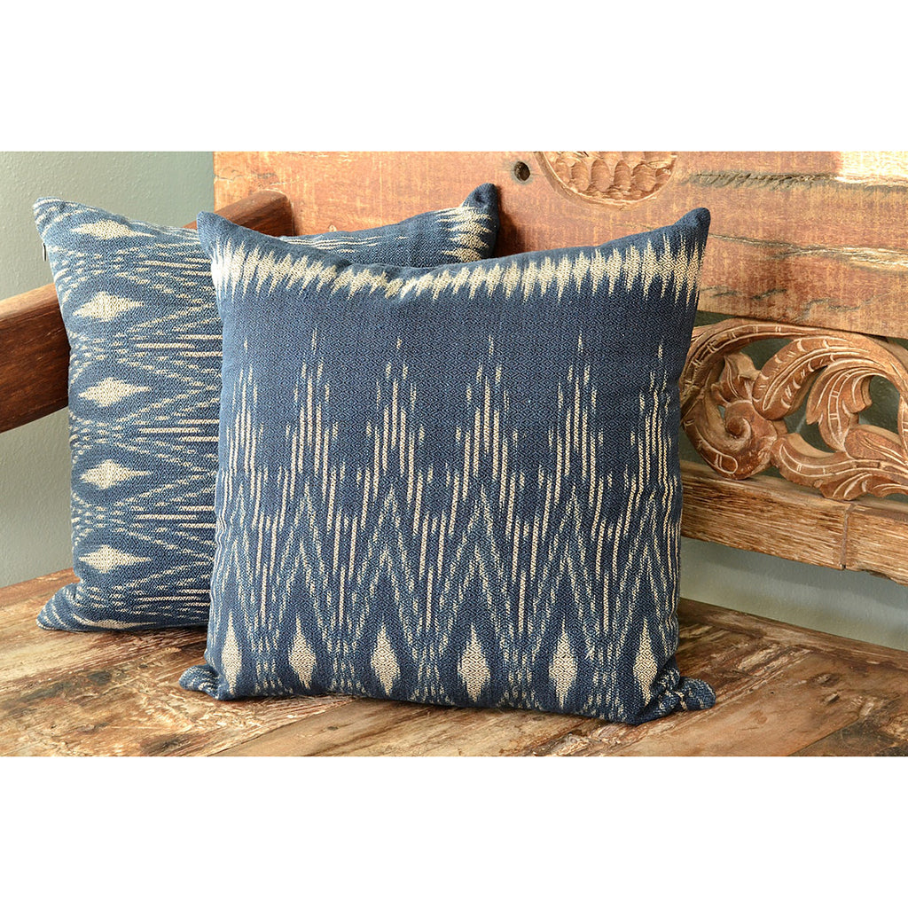 Black Tribal Ikat Pillow Cover from Thailand | Slate + Salt - SLATE + SALT
