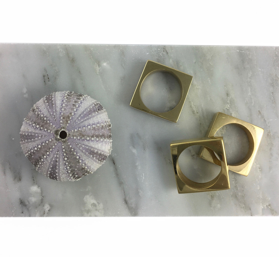 Square Mraba Ring Artisan Made Brass | Meyelo | Slate + Salt - SLATE + SALT