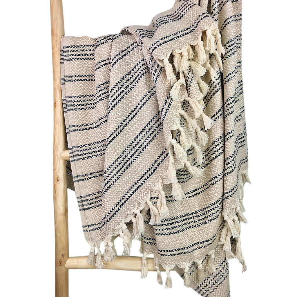 Shop Striped Fair Trade Turkish Throw Blankets | Slate + Salt - SLATE ...
